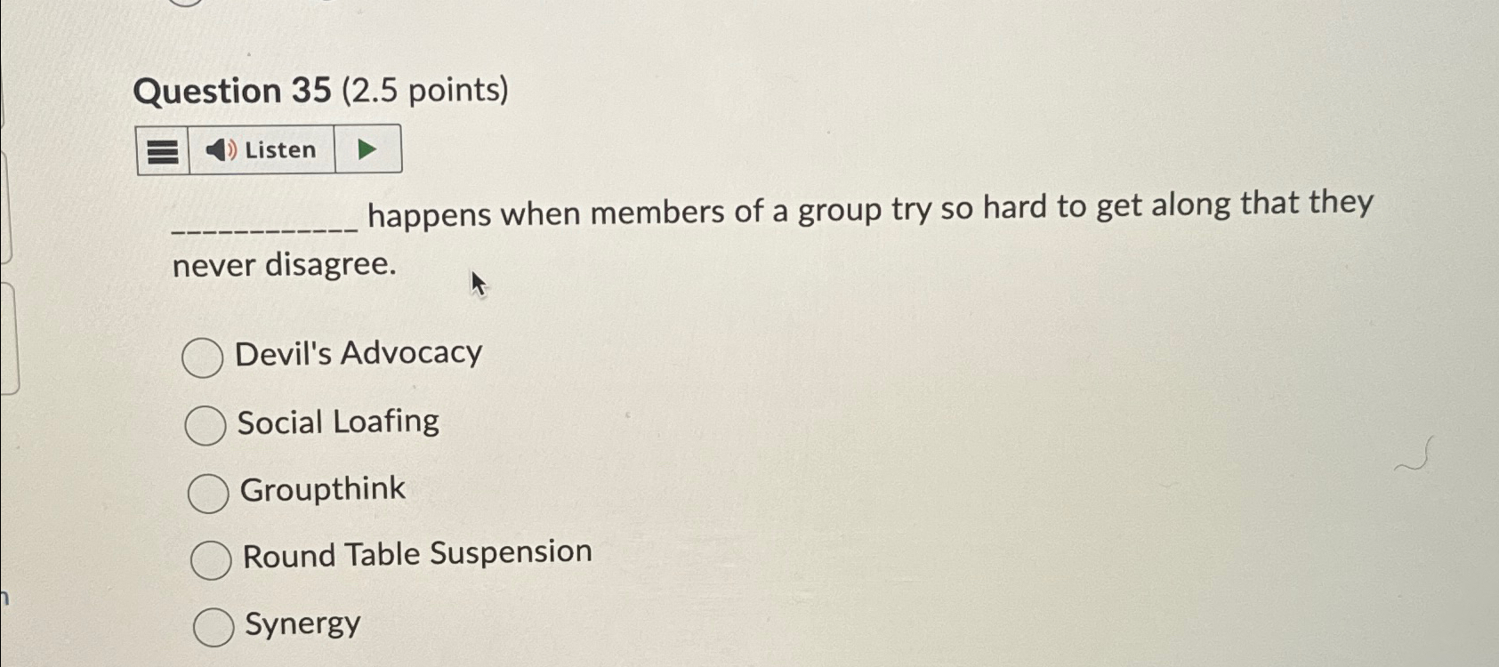 Solved Question 35 (2.5 ﻿points)Listenhappens when members | Chegg.com