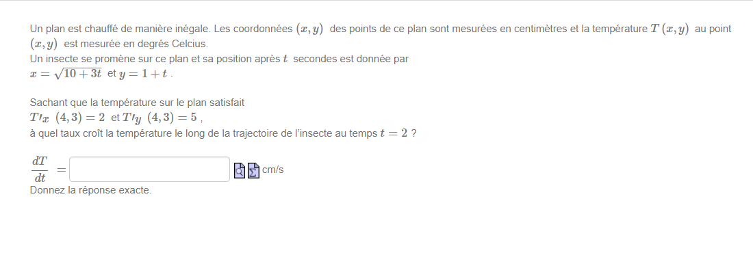 Solved Un plan est chauffé ﻿de manière inégale. ﻿Les | Chegg.com