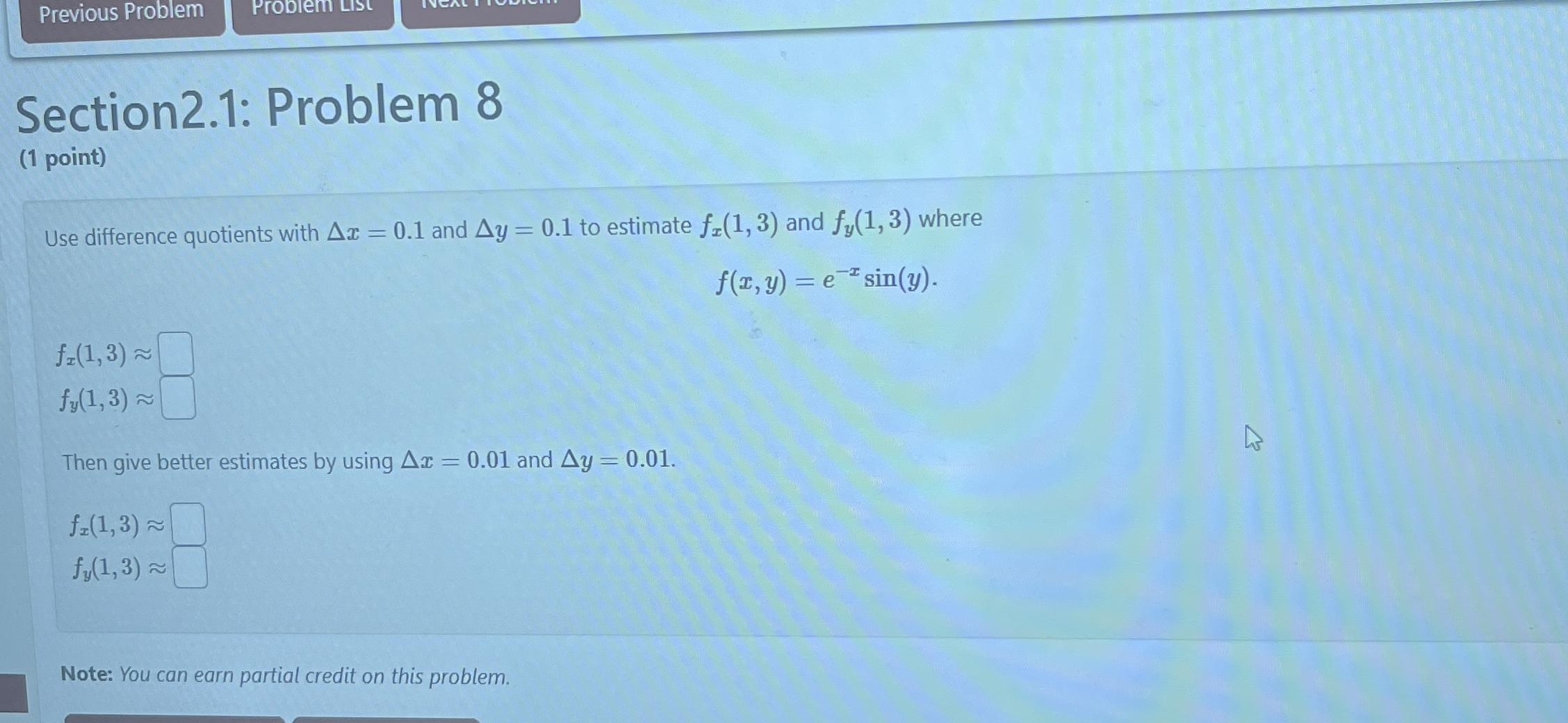 Solved Previous ProblemProdem ListSection2.1: Problem 8(1 | Chegg.com