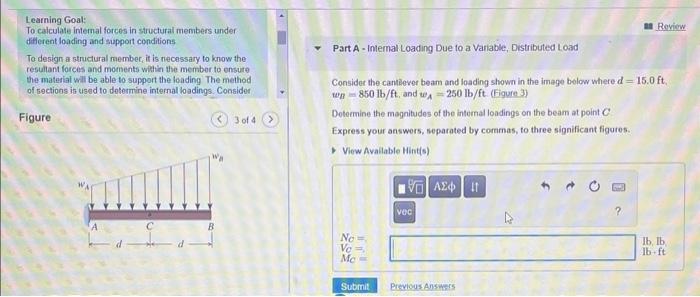 Solved Learning Goal: To calculate internal forces in | Chegg.com