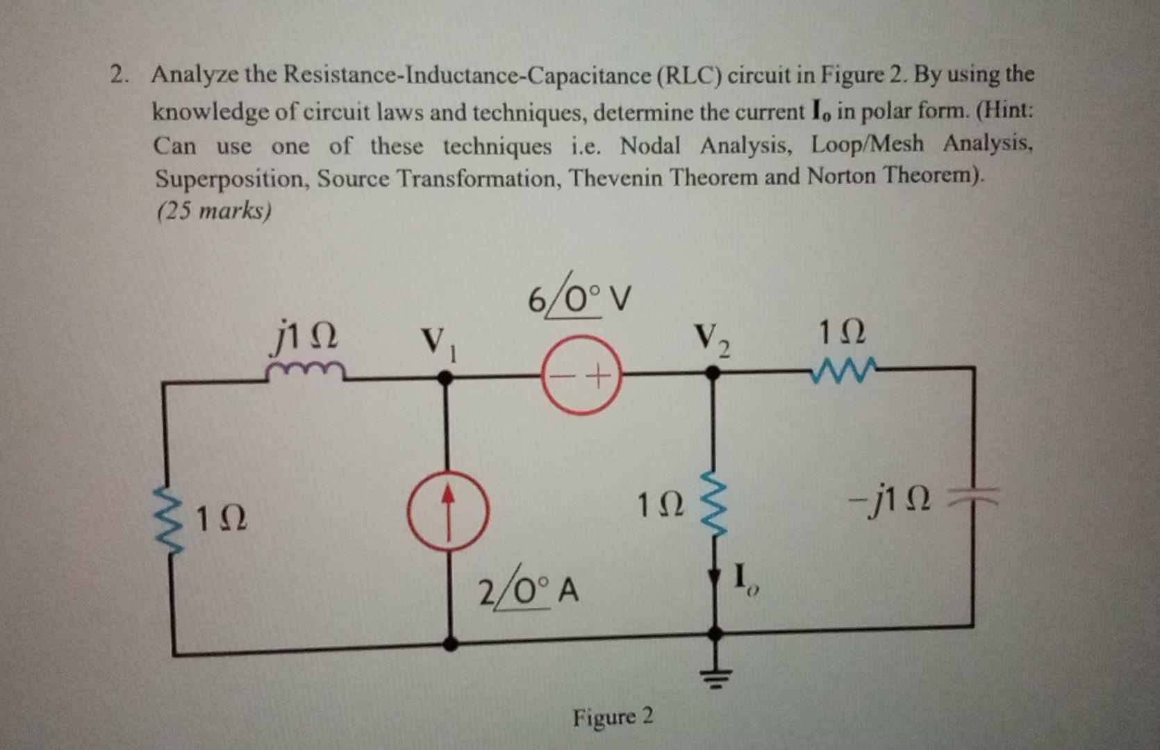 Solved 2. Analyze the Resistance-Inductance-Capacitance | Chegg.com