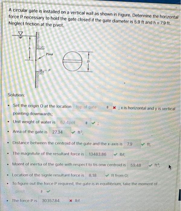 Solved A circular gate is installed on a vertical wall as | Chegg.com