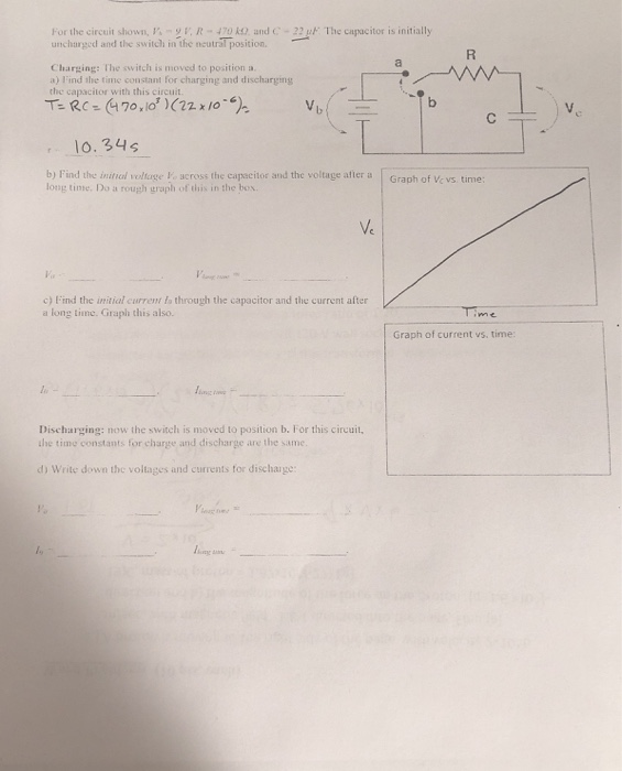 Solved For the circuit shown, R-4702 and C - 22 The | Chegg.com