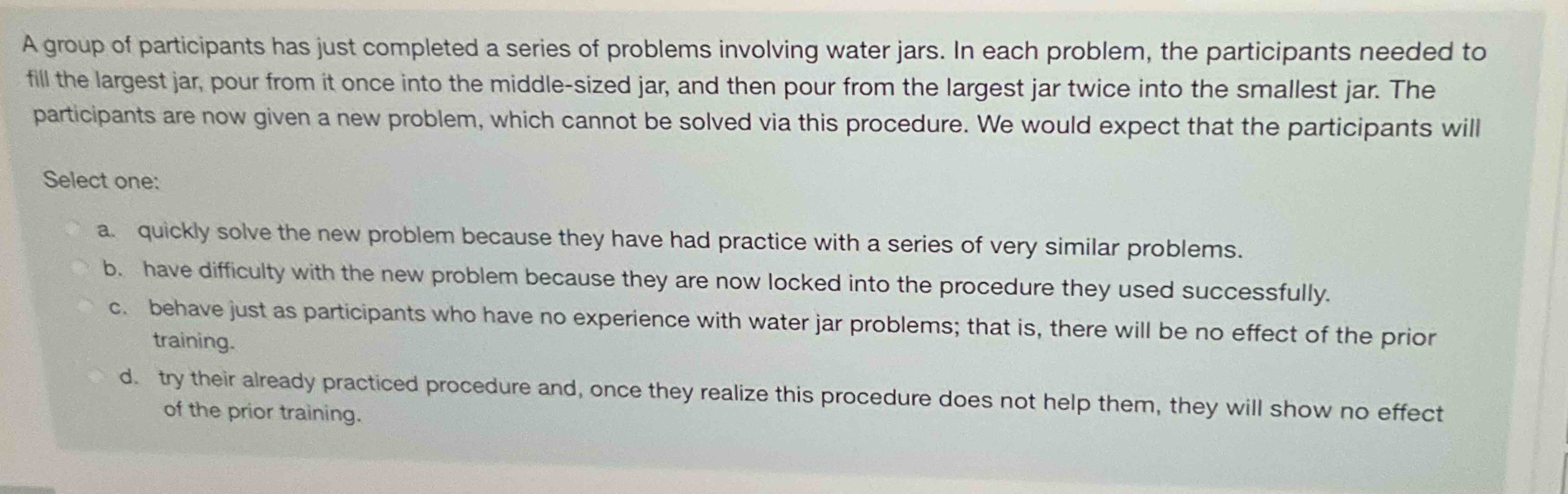 Solved A group of participants has just completed a series | Chegg.com