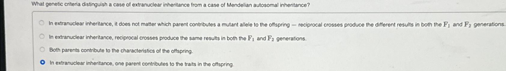 Solved What genetic criteria distinguish a case of | Chegg.com