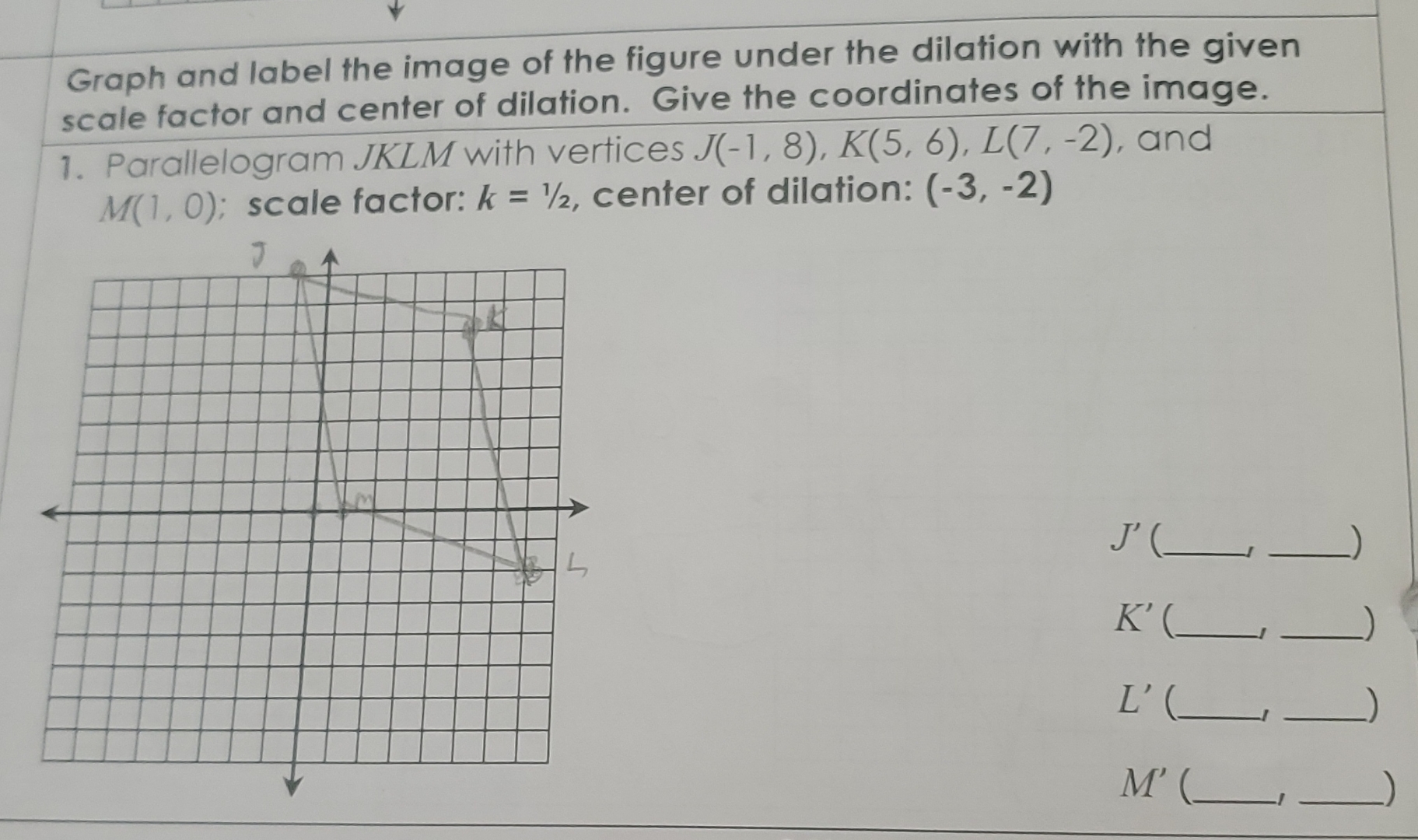 Solved Graph And Label The Image Of The Figure Under The