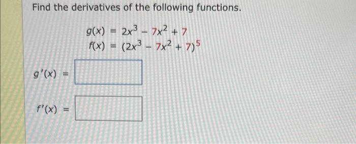 Solved Find the derivative of the function. | Chegg.com