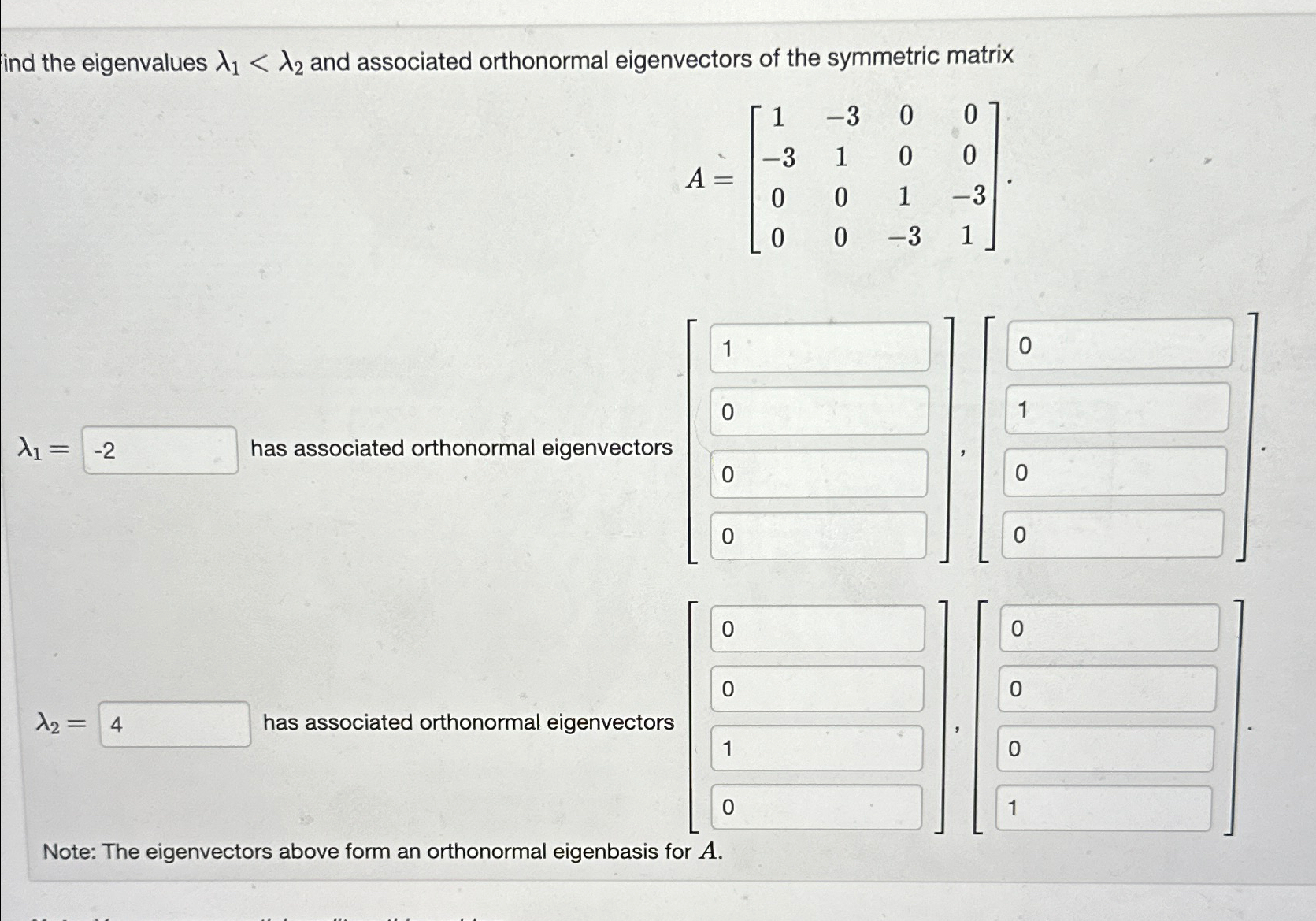 Solved ind the eigenvalues λ1