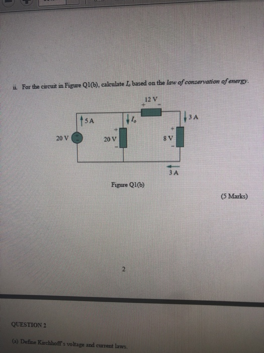 Solved i For the circuit in Figure Q1(b), calculate I based | Chegg.com
