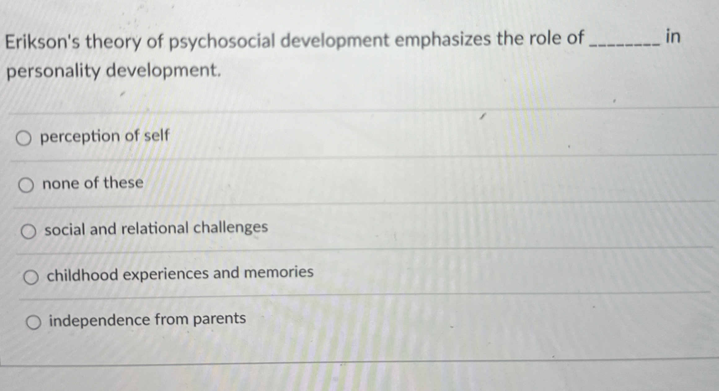 Solved Erikson's theory of psychosocial development | Chegg.com