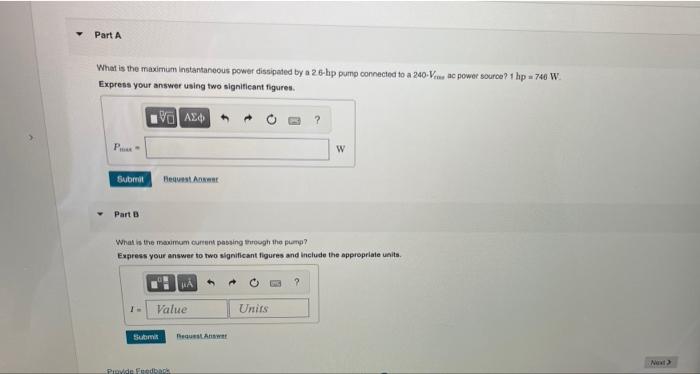 Solved Part A What is the maximum Instantaneous power | Chegg.com