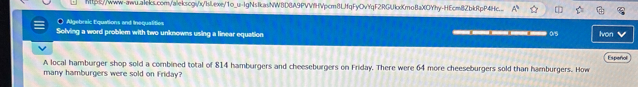 Solved Algebreic Equations and InequaltitiesSolving a word | Chegg.com