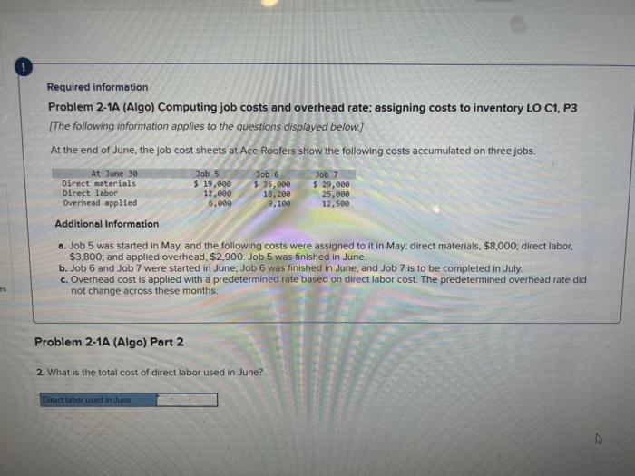 Solved Required information Problem 2-1A (Algo) Computing | Chegg.com