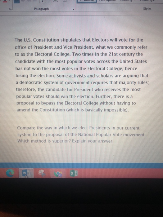 Solved - Paragraph Styles The U.S. Constitution stipulates | Chegg.com