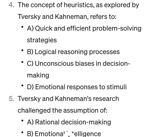 Solved The concept of heuristics, as explored by Tversky and | Chegg.com