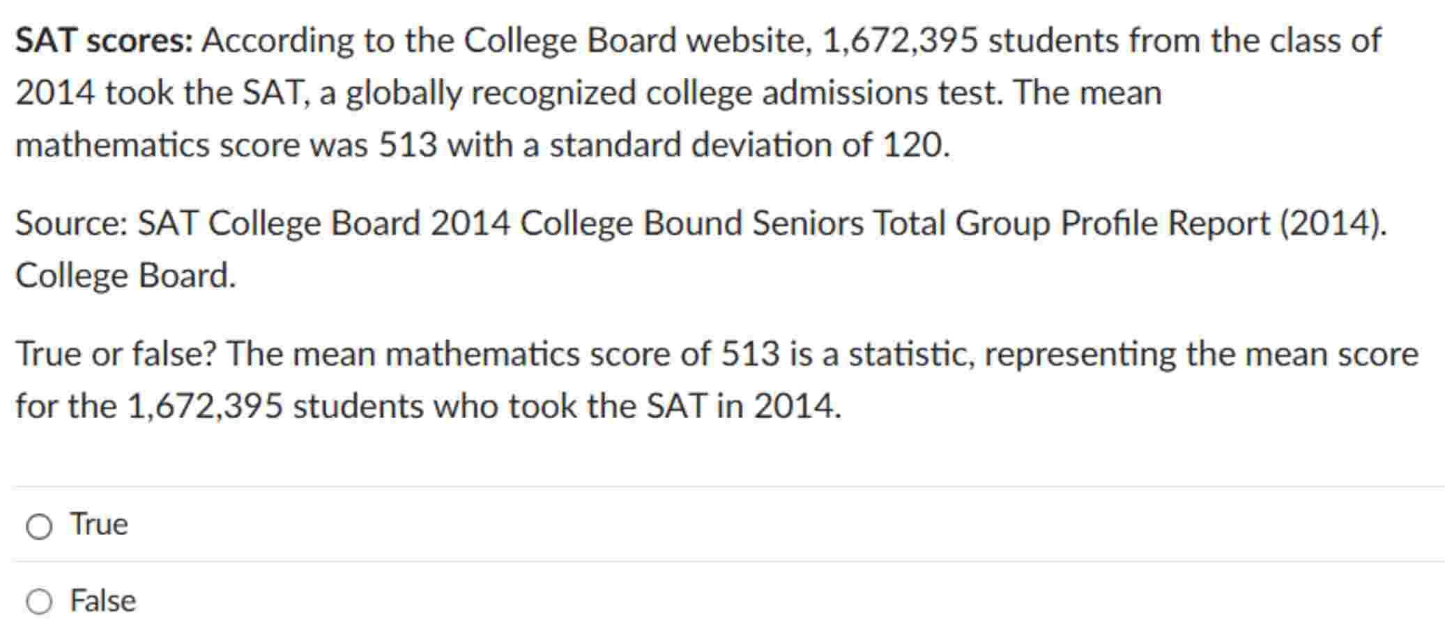 Solved SAT scores: According to the College Board website, | Chegg.com