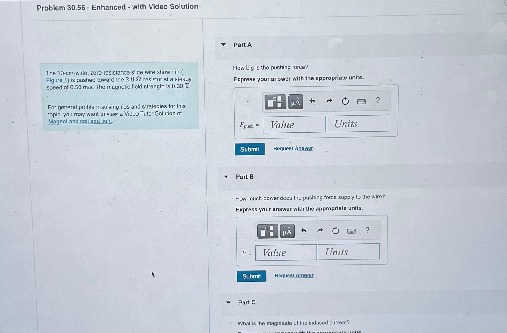 Solved Problem 30.56 - ﻿Enhanced - ﻿with Video SolutionThe | Chegg.com