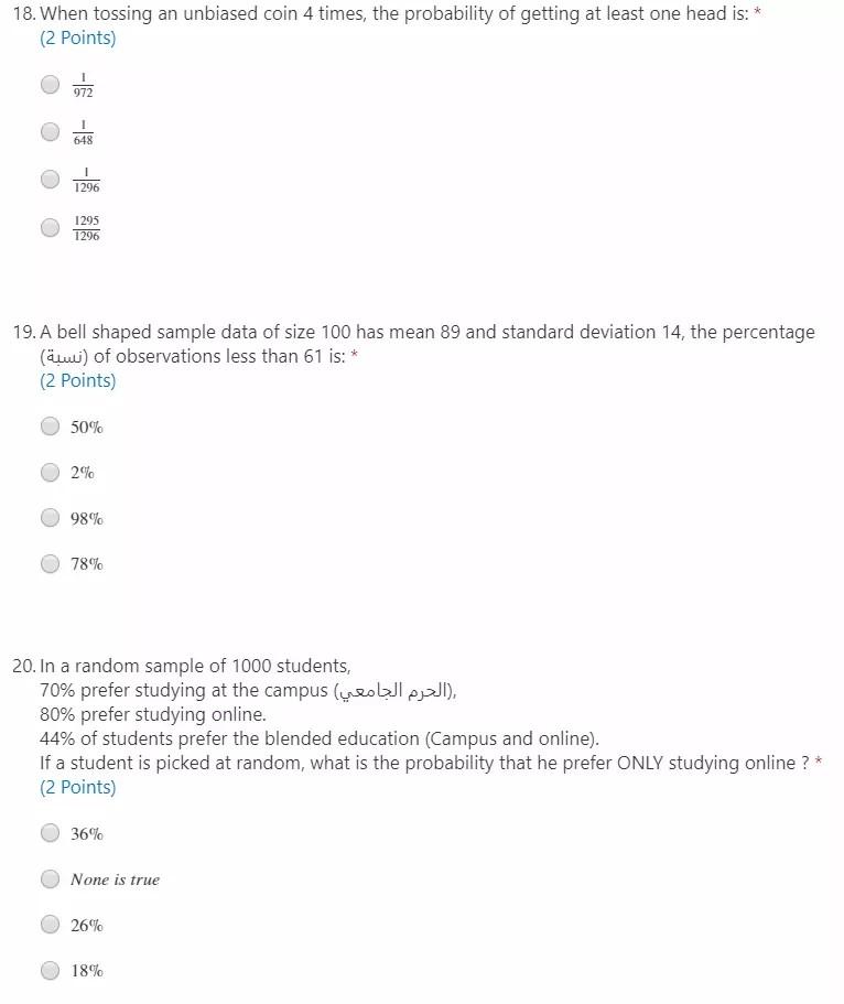 Solved 18. When tossing an unbiased coin 4 times, the | Chegg.com