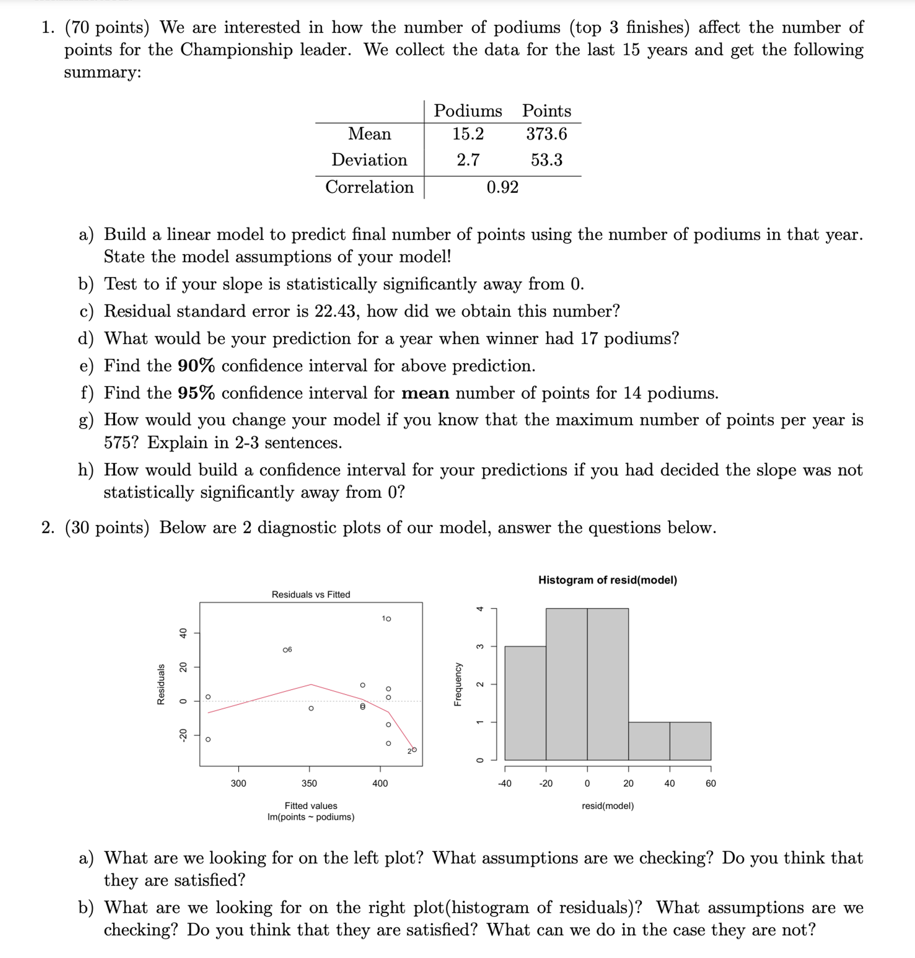 Solved (70 points) We are interested in how the number of | Chegg.com Solved (70 points) We are interested in how the number of | Chegg.com
