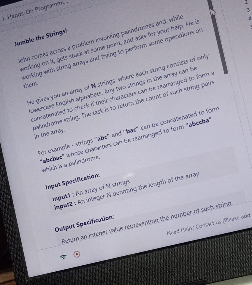 Solved Hands-On Programml...Jumble the strings!john comes | Chegg.com