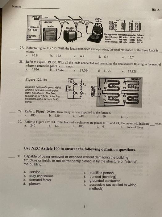 Solved 27. Refer to Figure 119.555. With the loads connected | Chegg.com