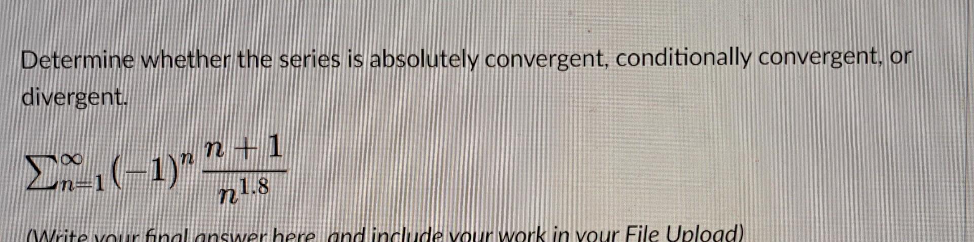 Solved Determine whether the series is absolutely | Chegg.com