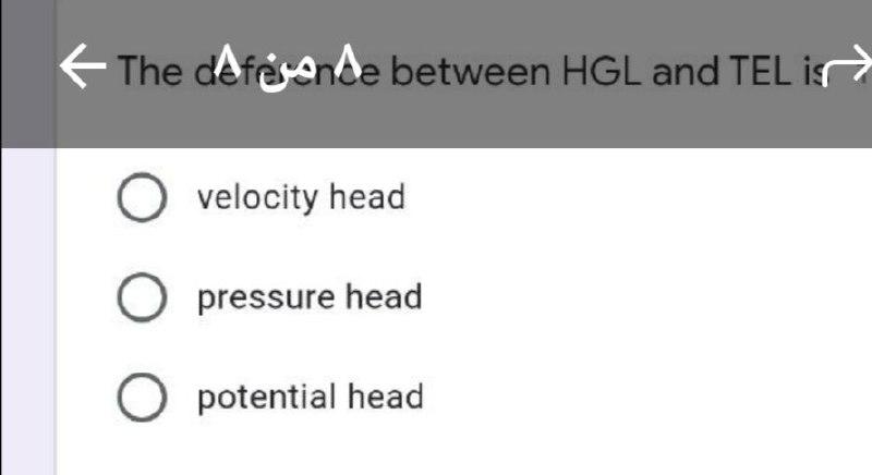 Solved The deferende between HGL and TEL ir O velocity head | Chegg.com