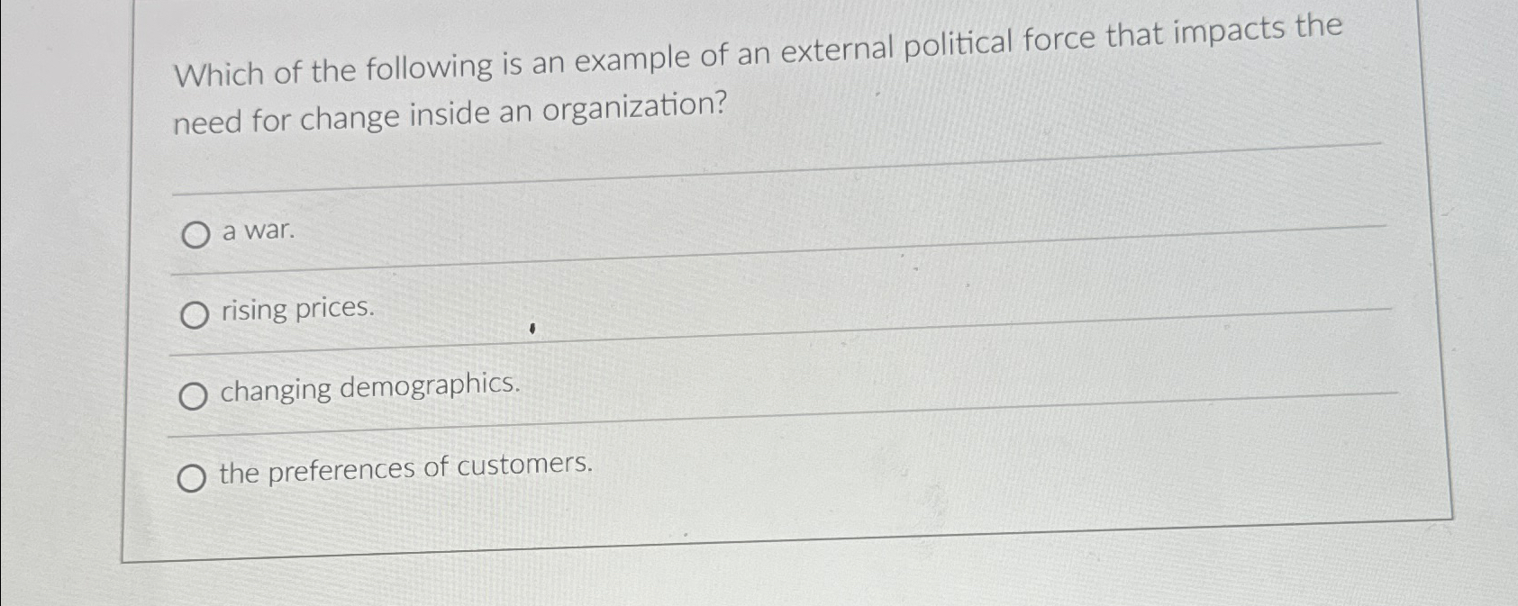 Solved Which of the following is an example of an external | Chegg.com