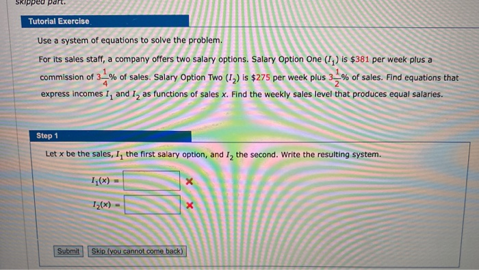 Solved Skipped part. Tutorial Exercise Use a system of | Chegg.com