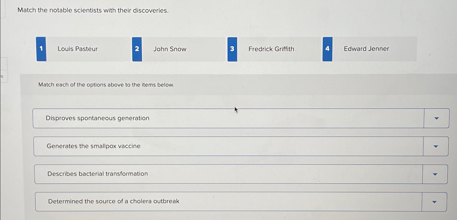 Solved Match the notable scientists with their | Chegg.com