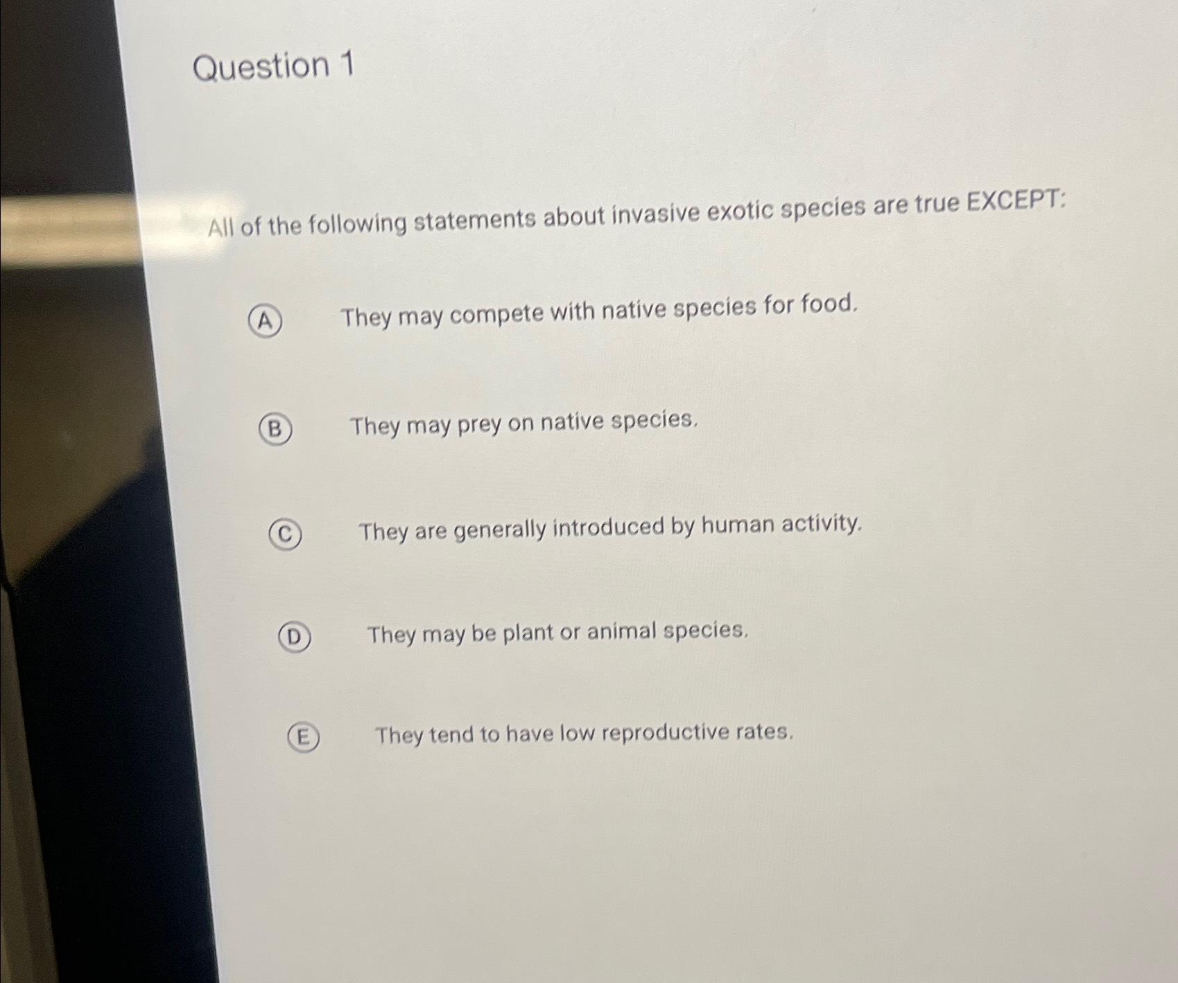 Solved Question 1All of the following statements about | Chegg.com