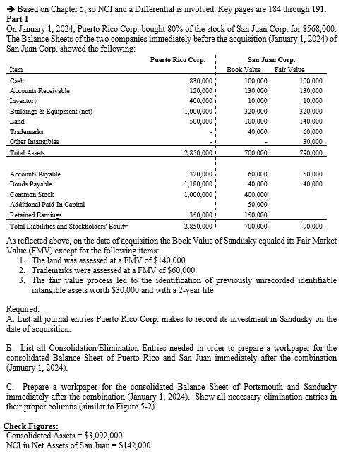 Solved → ﻿Based on Chapter 5, ﻿so NCI and a Differential is | Chegg.com