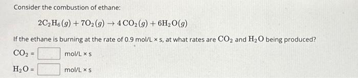 Solved Consider the combustion of ethane: | Chegg.com