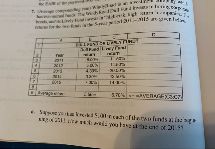 Solved Answer using excel show formulas calculations and | Chegg.com