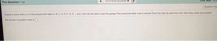 Solved Oubideather 10 any keypad with ABCDEFGH and can be | Chegg.com