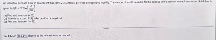 Solved An individual deposits 5300 in an account that earss | Chegg.com