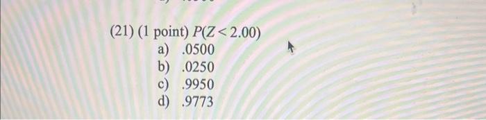 Solved (21) (1 point) P(Z