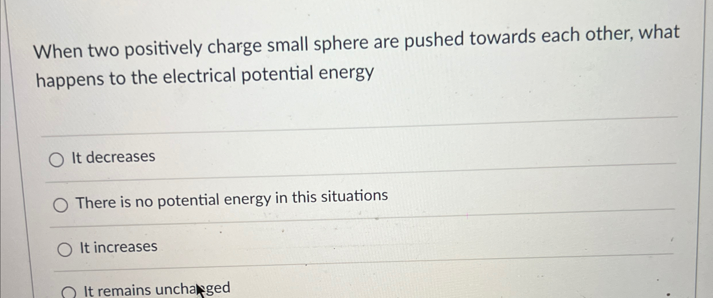 Solved When two positively charge small sphere are pushed | Chegg.com