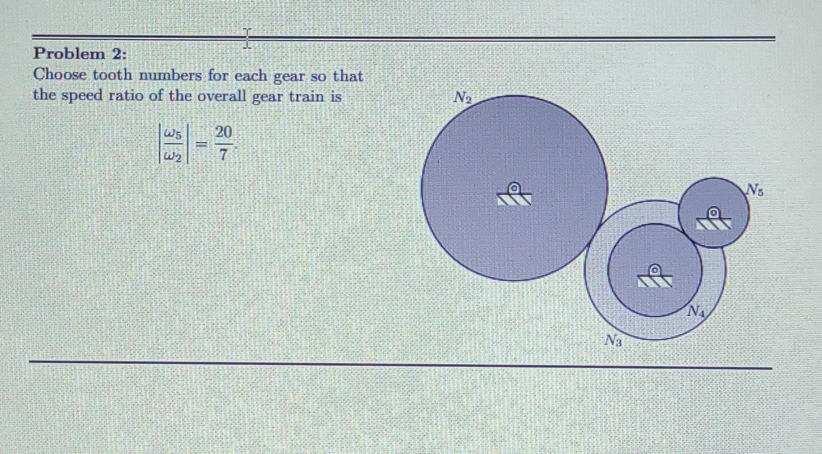 Solved Problem 2: Choose tooth numbers for each gear so that | Chegg.com