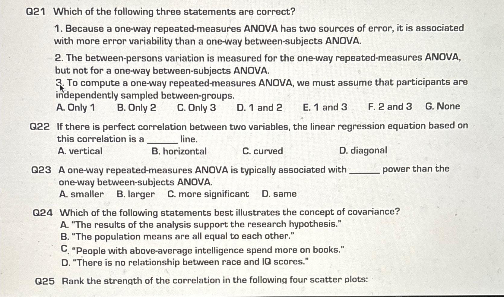 Solved Q21 ﻿Which of the following three statements are | Chegg.com