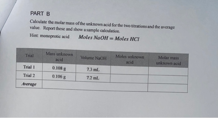 Solved PART A Calculate the molarity of the NaOH solution | Chegg.com
