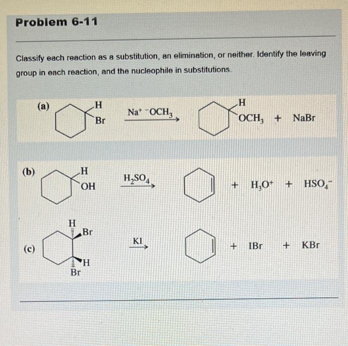 Solved Classify each reaction as a substitution, an | Chegg.com