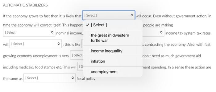 Solved AUTOMATIC STABILIZERSAUTOMATIC STABILIZERS If the | Chegg.com