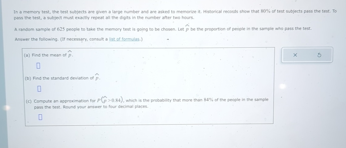 Solved In a memory test, the test subjects are given a large | Chegg.com