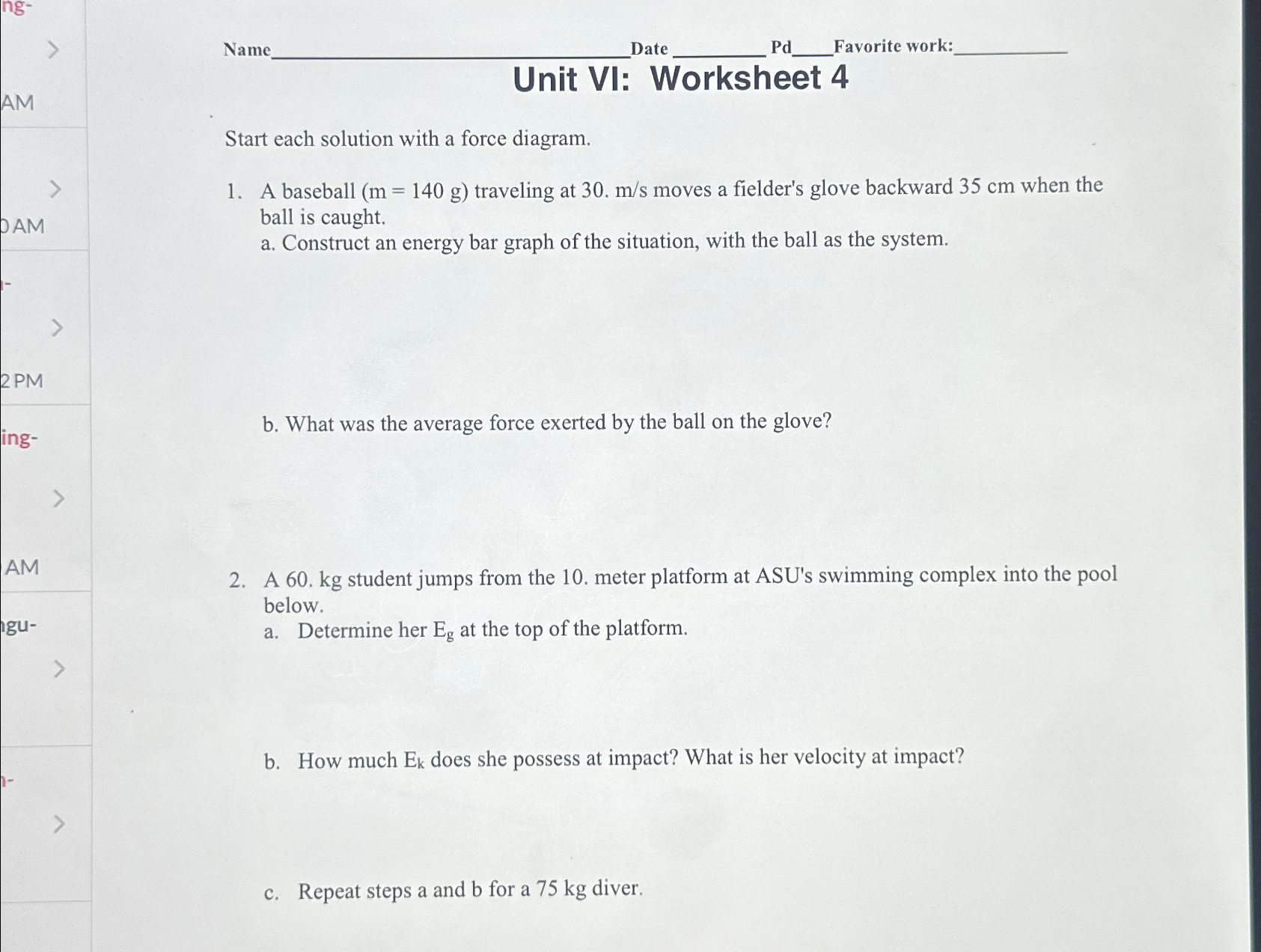 Solved Nameq,Dateq,PcFavorite work:Unit VI: Worksheet 4Start | Chegg.com