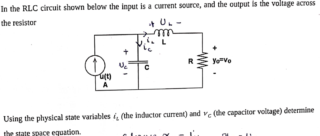 Solved In the RLC circuit shown below the input is a current | Chegg.com