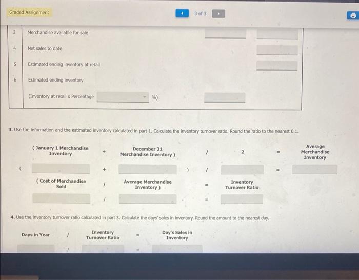 Solved Part Three-Estimating the Inventory; Calculating | Chegg.com