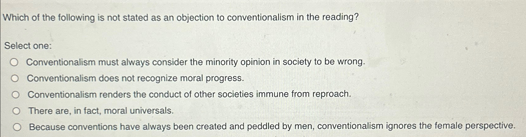 Solved Which of the following is not stated as an objection | Chegg.com