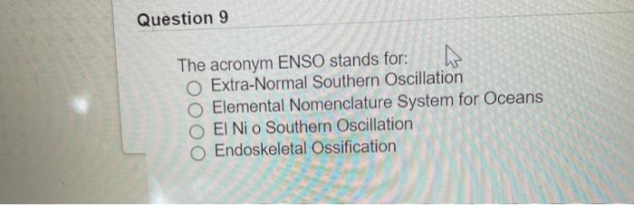 Solved During "Normal" ENSO circulation, the warmest | Chegg.com