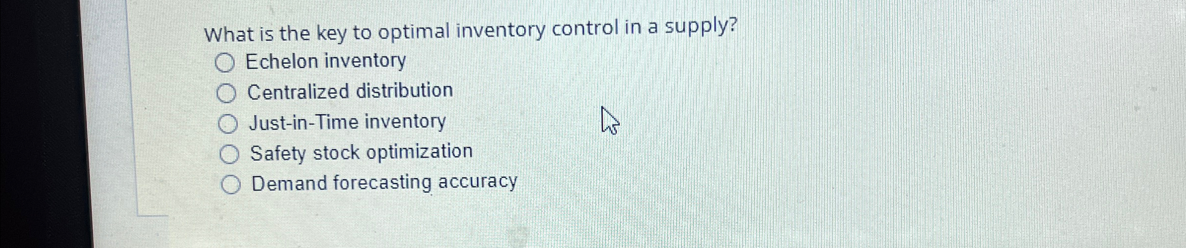 Solved What is the key to optimal inventory control in a | Chegg.com